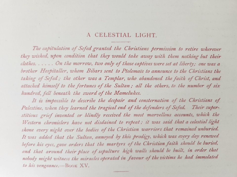 Celestial Light Sefed Crusades Antique 1855 Engraving History Book ...