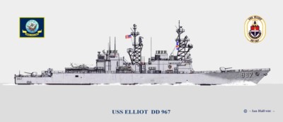 USS Elliot DD-967 Ship Print US Navy | eBay