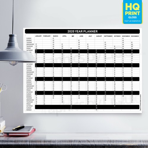 Business & Industrial Office Calendars & Planners 2020 Black White ...
