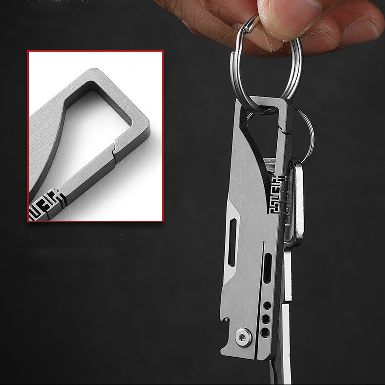 Titanium Alloy Portable Pocket Folding Blade Knife Camping Survival ...