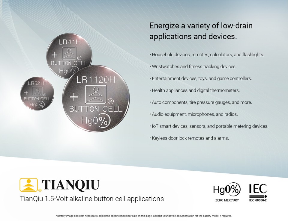 Tianqiu LR41H AG3 392A Alkaline 1.5V Button Cell Batteries (20 Pack) | eBay