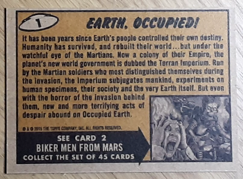 2015 Mars Attacks Occupation Heritage Card 1 EARTH OCCUPIED. New Top ...