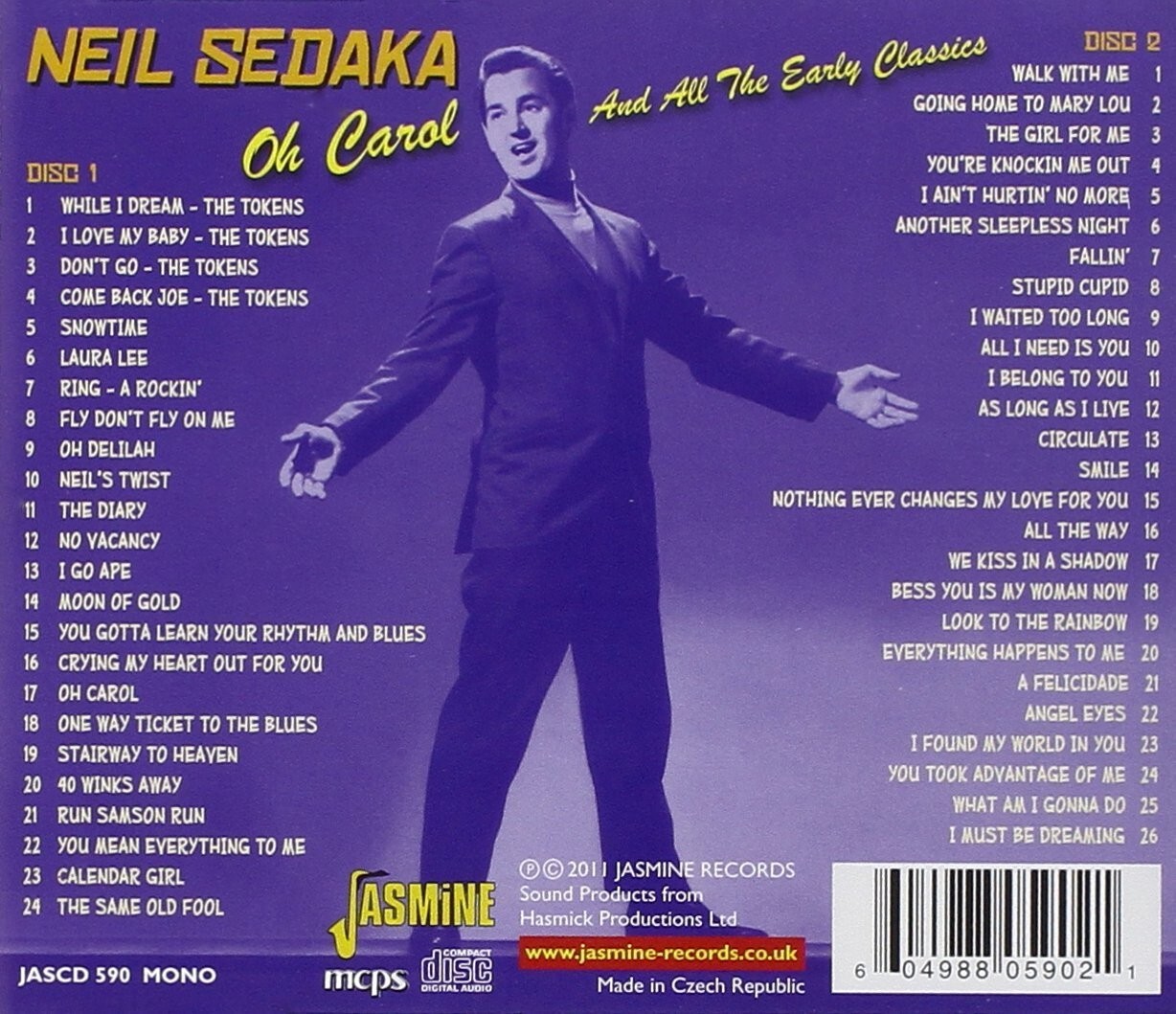 NEIL SEDAKA - OH CAROL & ALL THE EARLY CLASSICS 2 CD NEU 604988059021 ...