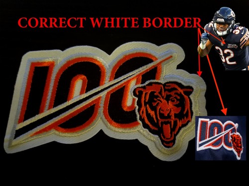 2019 CHICAGO BEARS 100th Anniversary Iron-on NFL Football Jersey PATCH ...