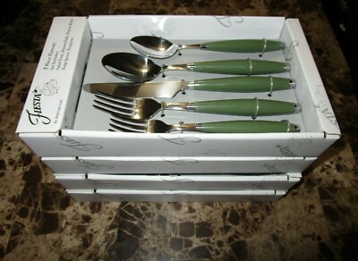 4/ 5PC SETS FIESTA SAGE FLATWARE SILVERWARE CUTLERY SET FIESTAWARE ...