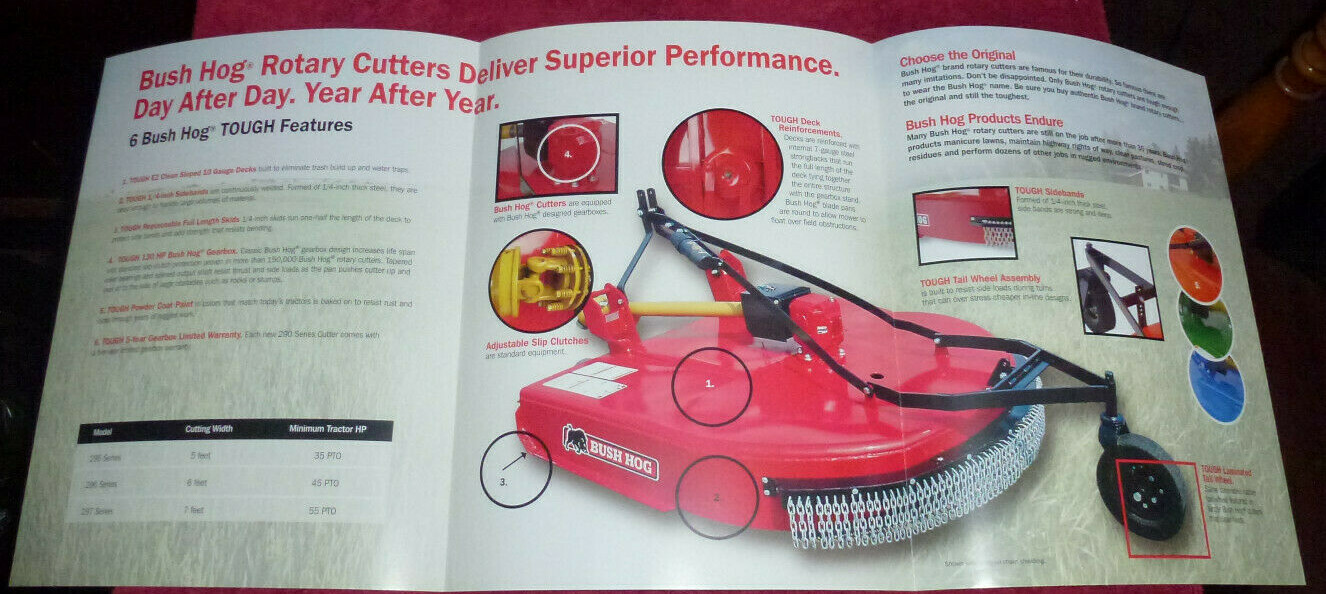 Bush Hog 290 Series Rotary Cutter Brochure | eBay