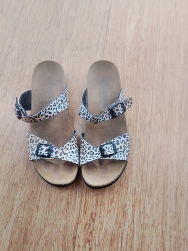Sandals, Low Wedge, Leopard Design, Adjustable Straps, Lightly used, EU ...