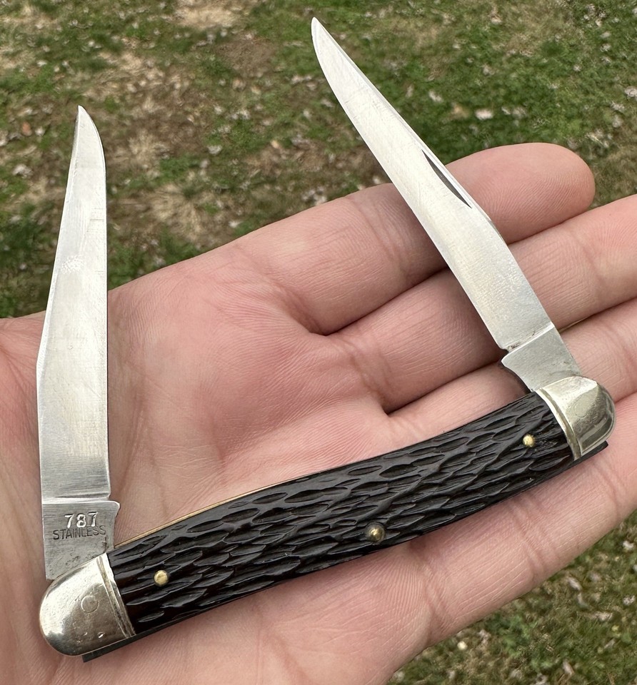 VINTAGE SCHRADE WALDEN NY USA 787 IMPROVED MUSKRAT POCKET KNIFE | eBay