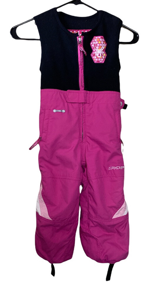 SPYDER Girls Spyder Snow Bibs Pink Black Size 3 | eBay