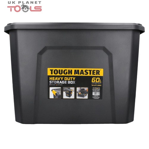 Storage Box 60 Litre Durable Plastic Reinforced Construction Secure ...