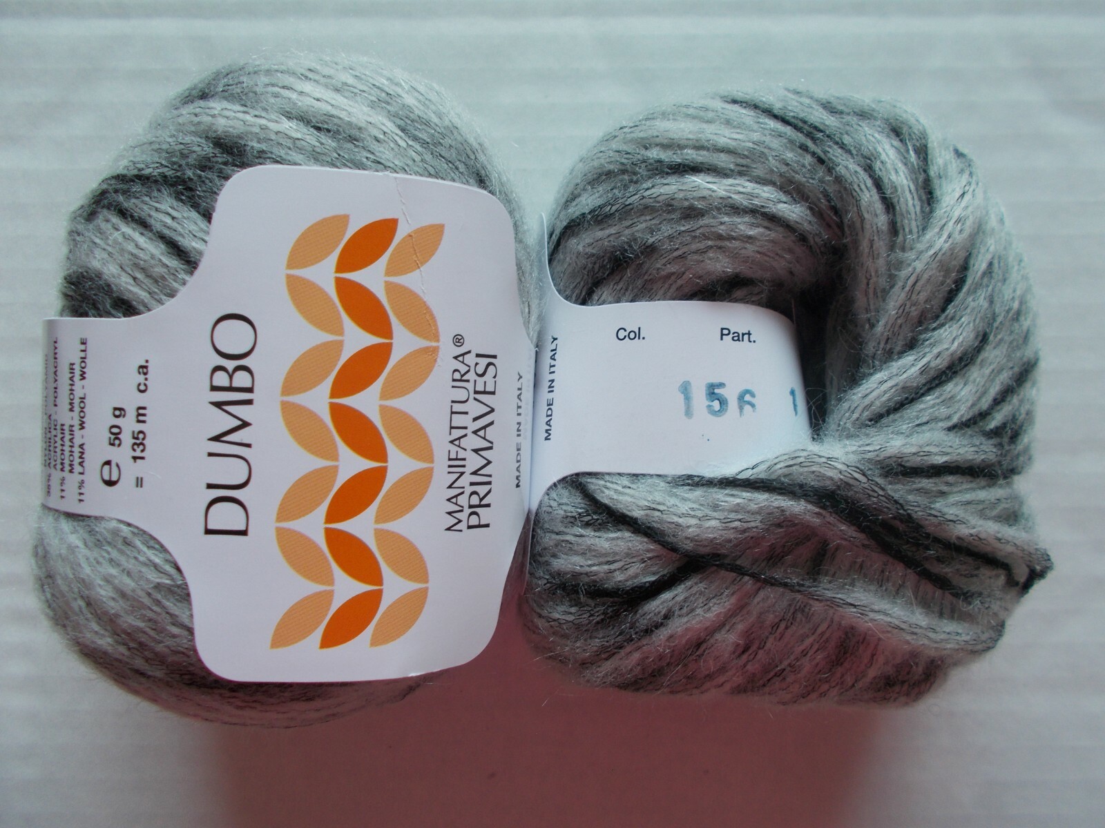 Primavesi Dumbo mohair blend yarn, Moonbeam, lot of 2 (148 yds each) | eBay