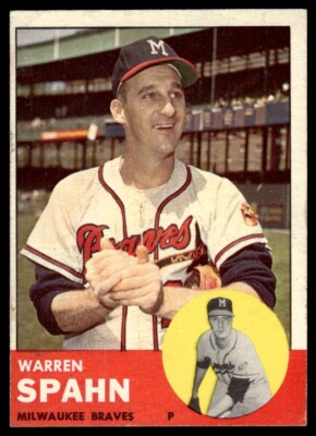 1963 Topps Baseball Card Warren Spahn Milwaukee Braves #320 EX | eBay