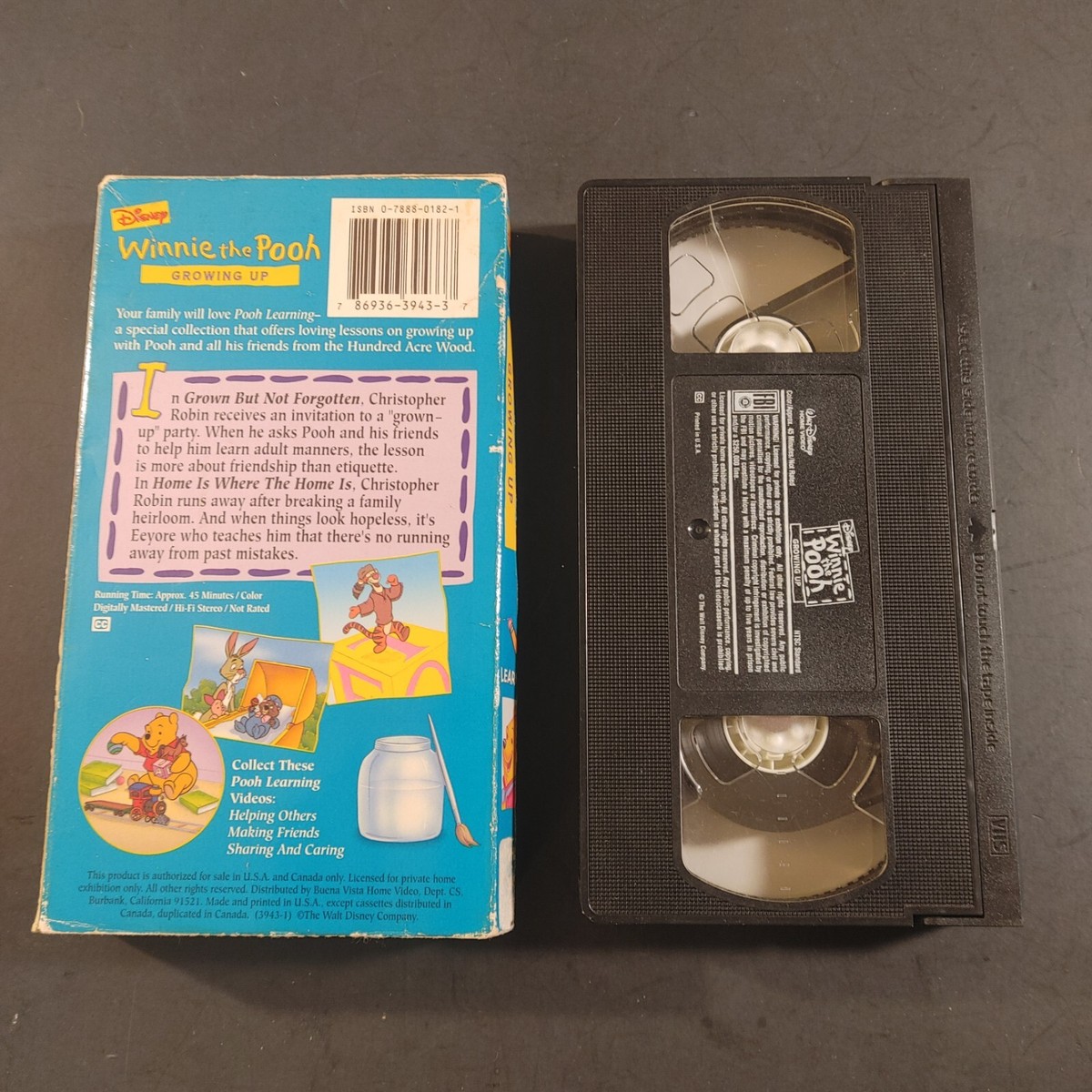 Walt Disney Winnie The Pooh Growing Up Pooh Learning Vhs