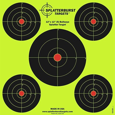 Splatterburst Targets - 12 x12 inch Bullseye Reactive Shooting Target ...