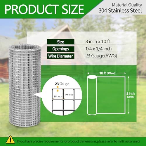 Stainless Steel mesh Hardware Cloth 1/4 inch Chicken Wire Fencing Wire ...