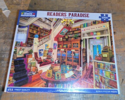 NEW! White Mountain READER'S PARADISE Library Book Shop 1000 Pc Jigsaw Puzzle! | eBay
