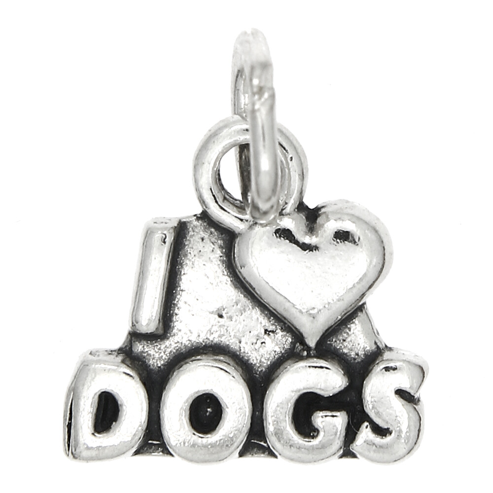 Sterling Silver I Love Dogs Charm or Pendant | eBay