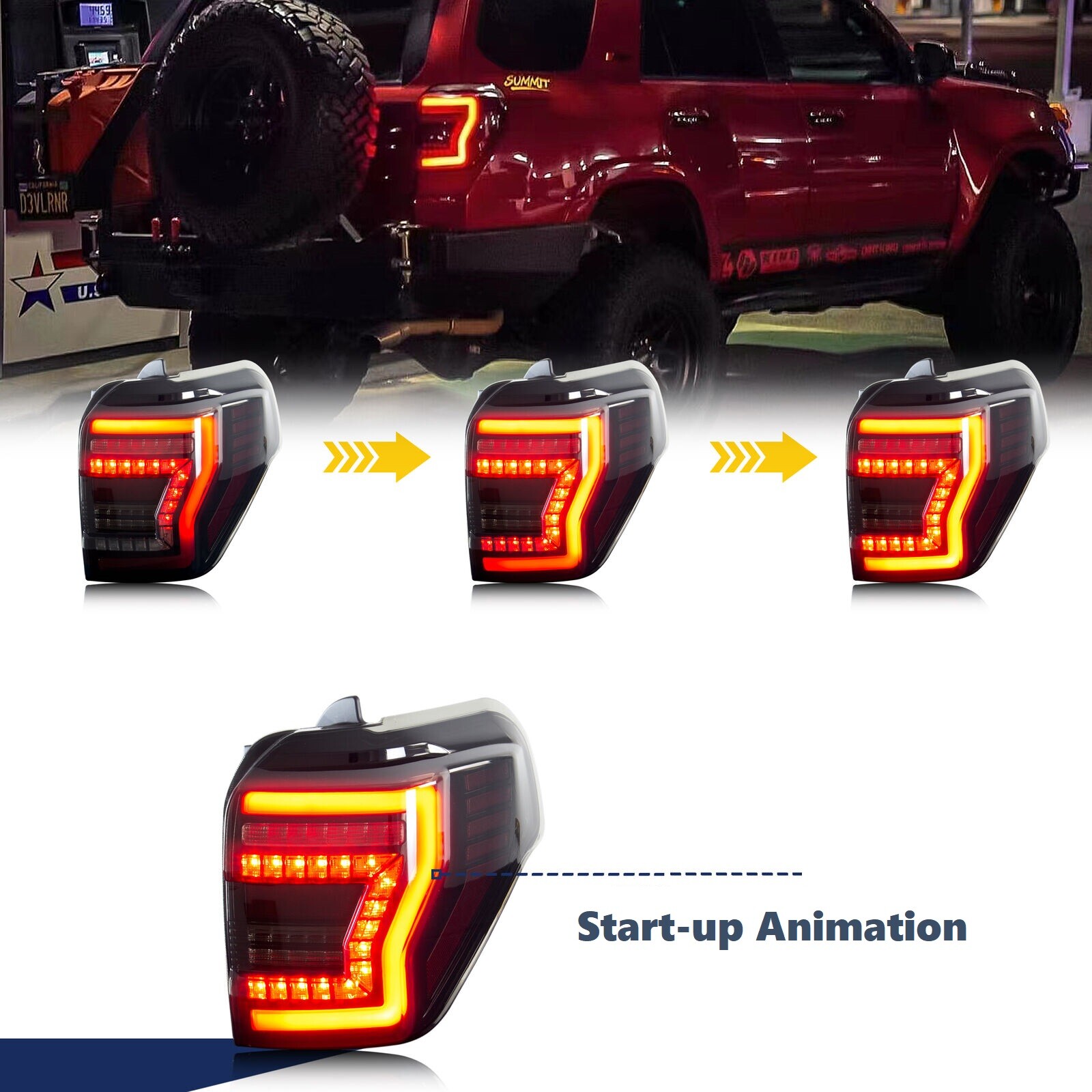 Upgrade LED Tail Lights Kit for 2010-2024 Toyota 4Runner Tail Light ...