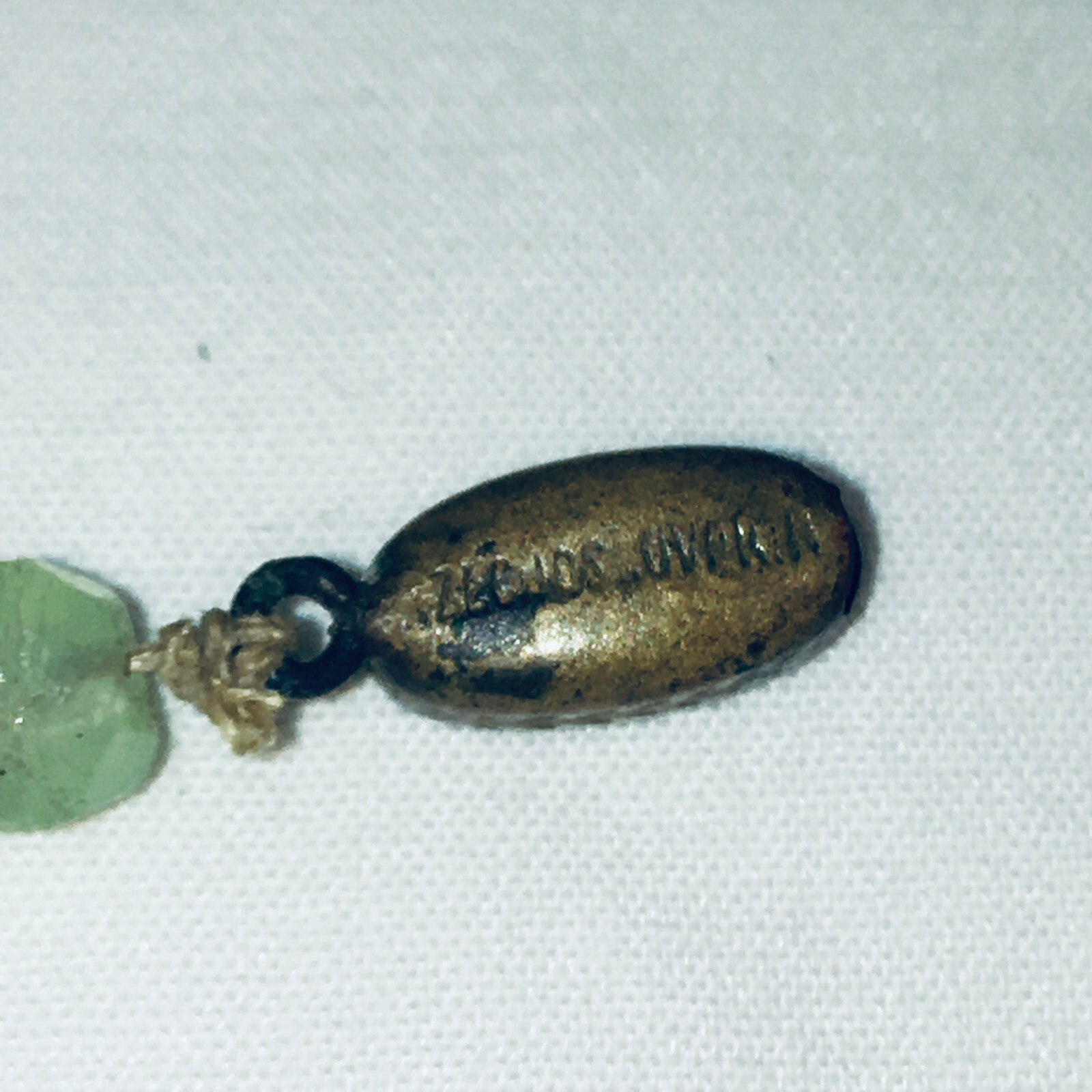 Antique Soviet Necklace Green Glass Crystal Jewelry V… - Gem