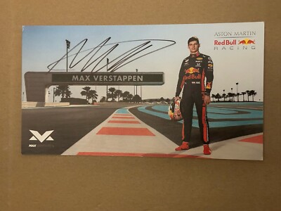Max Verstappen Signed Red Bull Card F1 Team Official Driver Card GP ...