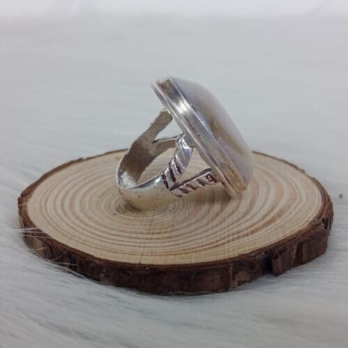925 Sterling Silver Handmade Yemeni Aqeeq Soleimani Stone Ring Size 7.5 ...