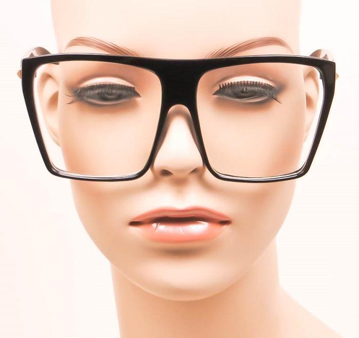 BIG Extra Large Huge Flat Clear Lens Fashion Blogger Eye Glasses 9688 ...