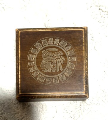 Vintage Directional Compass Set In Wood Case Air Bubbles Indian Aztec ...