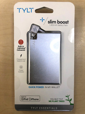 Tylt Slim Boost 1300mAh Power Bank w/ Lightning MFi-Certified for ...
