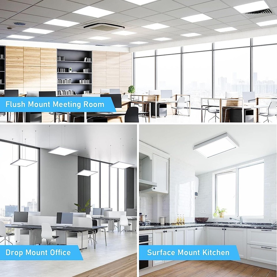 4 Pack 4x2 LED Flat Panel Light 75W Drop Ceiling Light Indoor ...