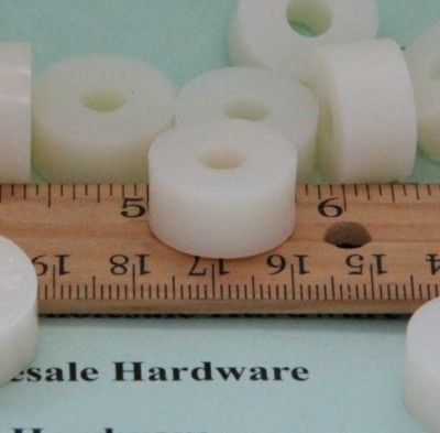 Nylon Spacer 3/4"OD 1/4"ID 3/8" long Natural White Pick Your Quantity ...