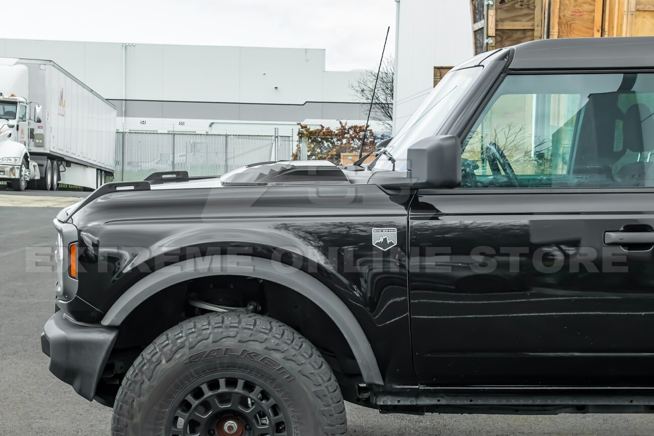 For 21-Up Ford Bronco Raptor Style GLOSSY BLACK Front Hood Bonnet Scoop ...