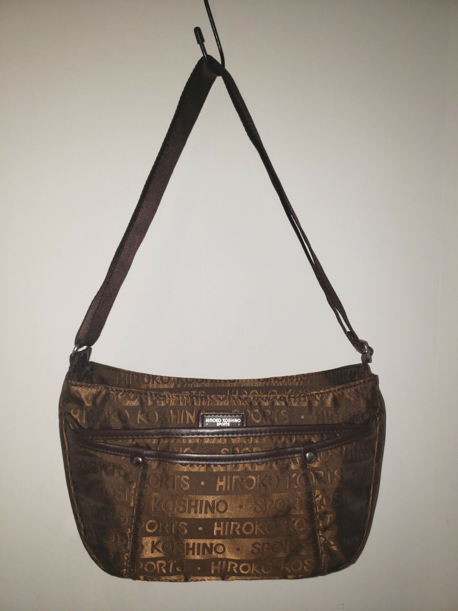 Hiroko Koshino Sports Japan Brown Logo Crossbody Shoulder Hiroko Koshino Sports Japan Brown Logo Crossbody Shoulder