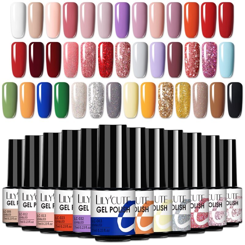 112/60/40/20Pcs Colors Gel Nail Polish Set Semi Permanent SoakOff UV ...