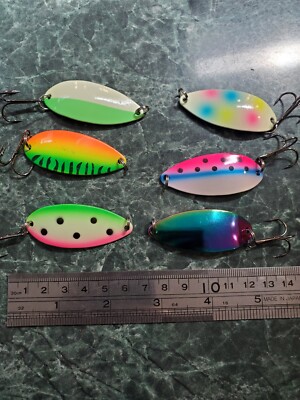 6 Unused South Bend Kast-A-Way Shud-L-Spoons steelhead salmon trout ...