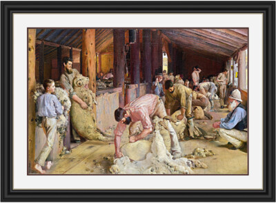 Shearing the Rams by Tom Roberts Black Gold Inlay Frame BGIWM | eBay