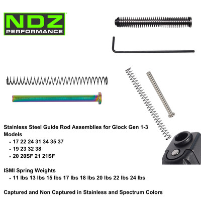for Glock 17 19 20 Gen 1-3 Guide Rod Assembly Stainless Steel PVD ISMI ...