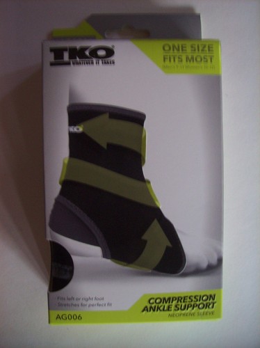 TKO Sleeve Ankle Compression Support Sz Select Black Neoprene Left ...