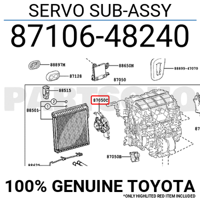 8710648240 Genuine Toyota SERVO SUB-ASSY 87106-48240 | eBay