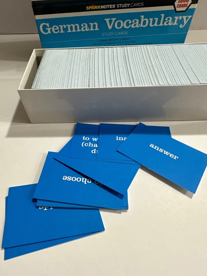 SPARKNOTES Study Cards GERMAN VOCABULARY 1000 flashcards | eBay