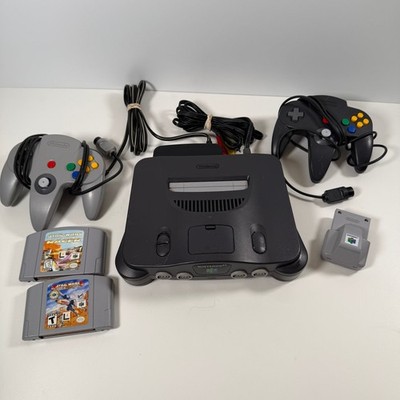 Nintendo 64 N64 Console Charcoal Gray Bundle With 2 Controllers Star ...