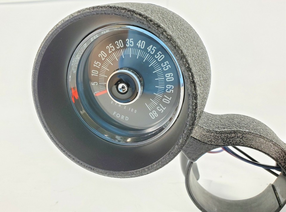 1966 Ford Mustang V8 Black Rally Pac 8000 RPM Tachometer & Clock ...