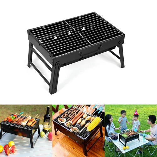 Folding Portable Camping BBQ Grill Picnic Campfire Over Fire Cooking ...