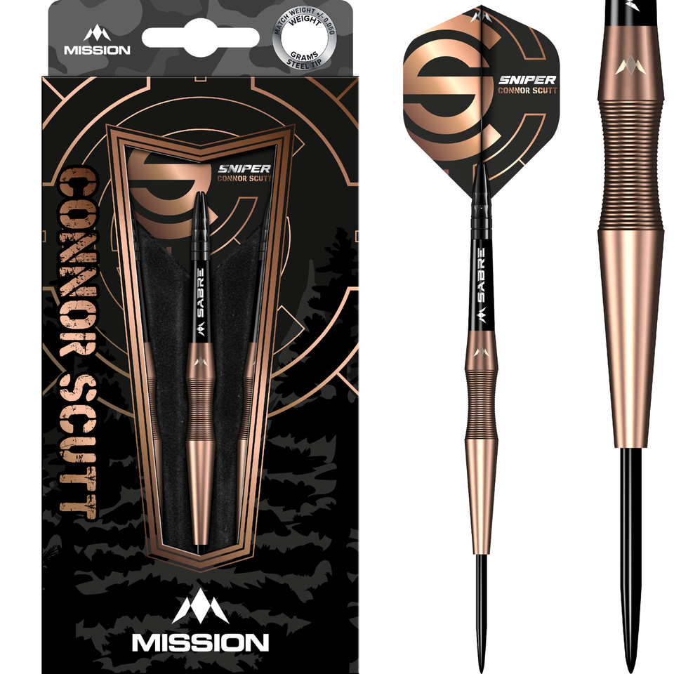 Mission Connor Scutt Darts Set 22g 24g 26g grams 95% Tungsten | eBay UK