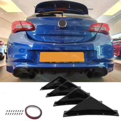 For Vauxhall Opel Corsa D VXR Gloss Curved Rear Bumper Diffuser ...