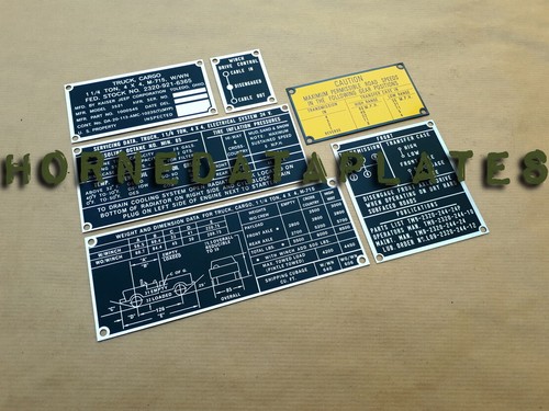 M-715 GLADIATOR WITH WINCH KAISER JEEP CORPORATION M715 DATA PLATES SET ...