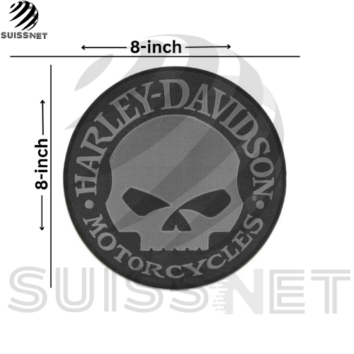 Harley-Davidson Willie G Skull Grey Patch 8 in round Embroidered patch ...