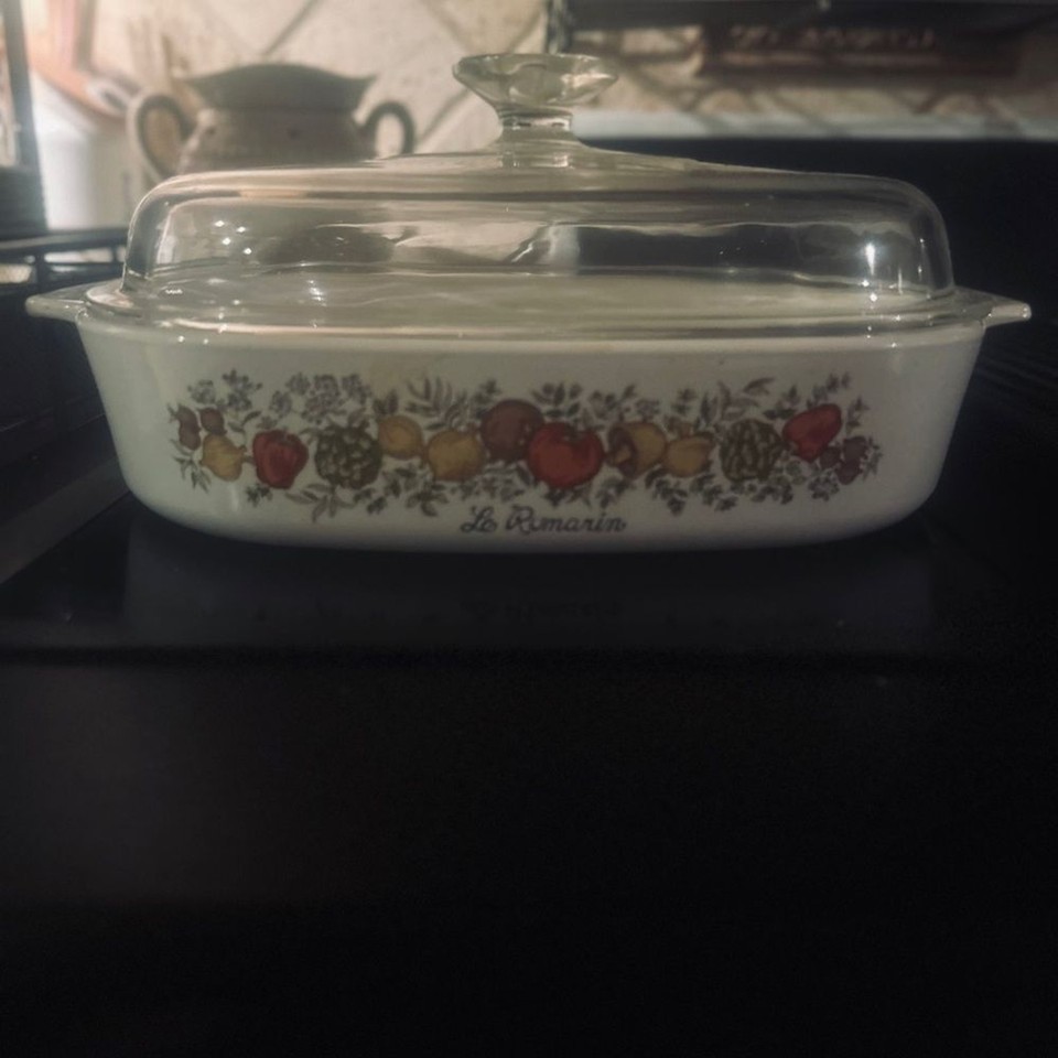 CorningWare Vtg A-10 BCasserole10x10x2.5 Le Romarin Spice of Life w/Lid ...