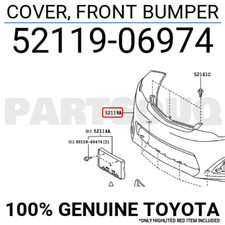 TOYOTA 5211906974 Genuine OEM Factory Original Bumper Cover for sale ...