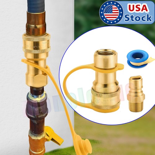 1/2" QDD LP Gas Quick Connect Fittings with Male Insert Plug, Natural ...