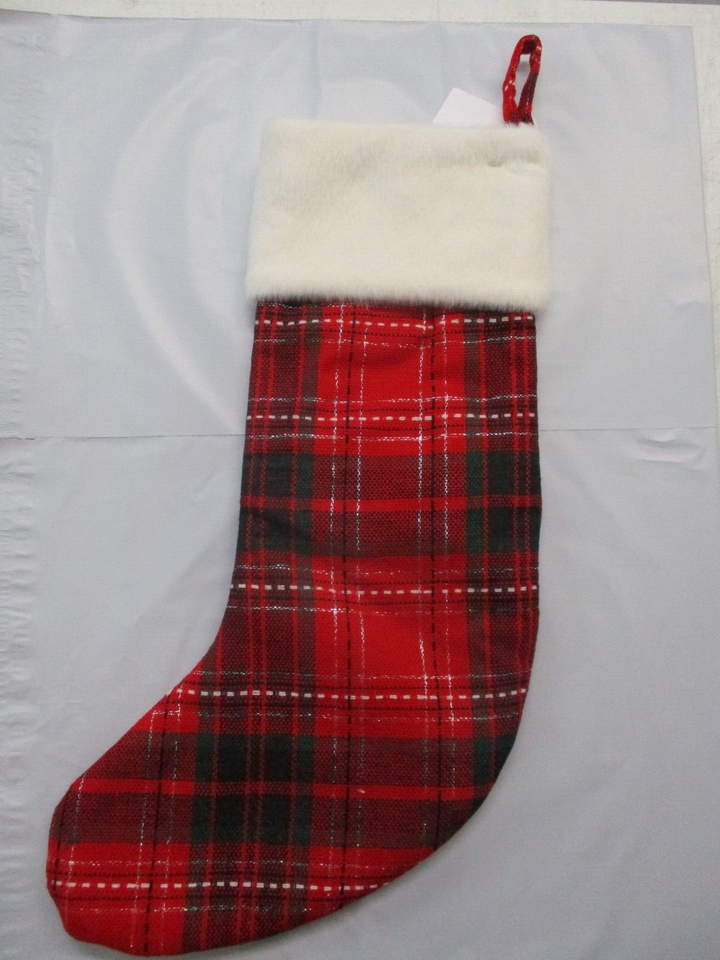WONDERSHOP TARGET TARTAN RED CHRISTMAS STOCKING LETTER I MONOGRAM RED ...
